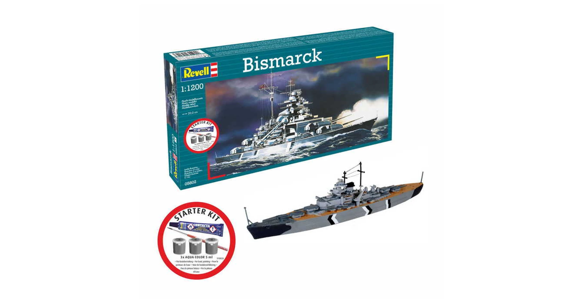 Revell 1:1200 Starter Kit Bismarck makett hajó - MAKETT HAJÓ