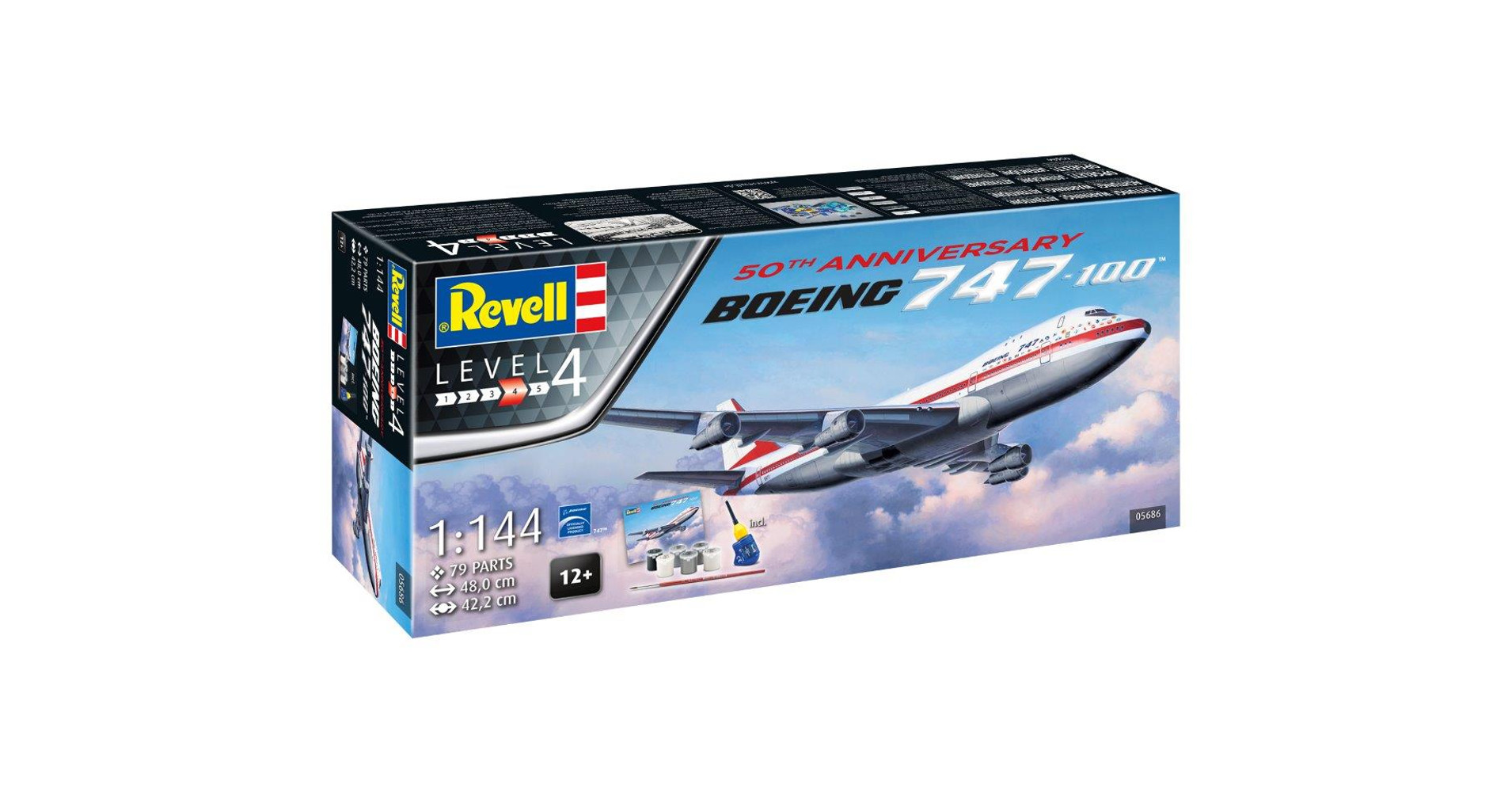 Revell 1:144 Boeing 747-100 50th Anniversary SET repülő makett - MAKETT ...
